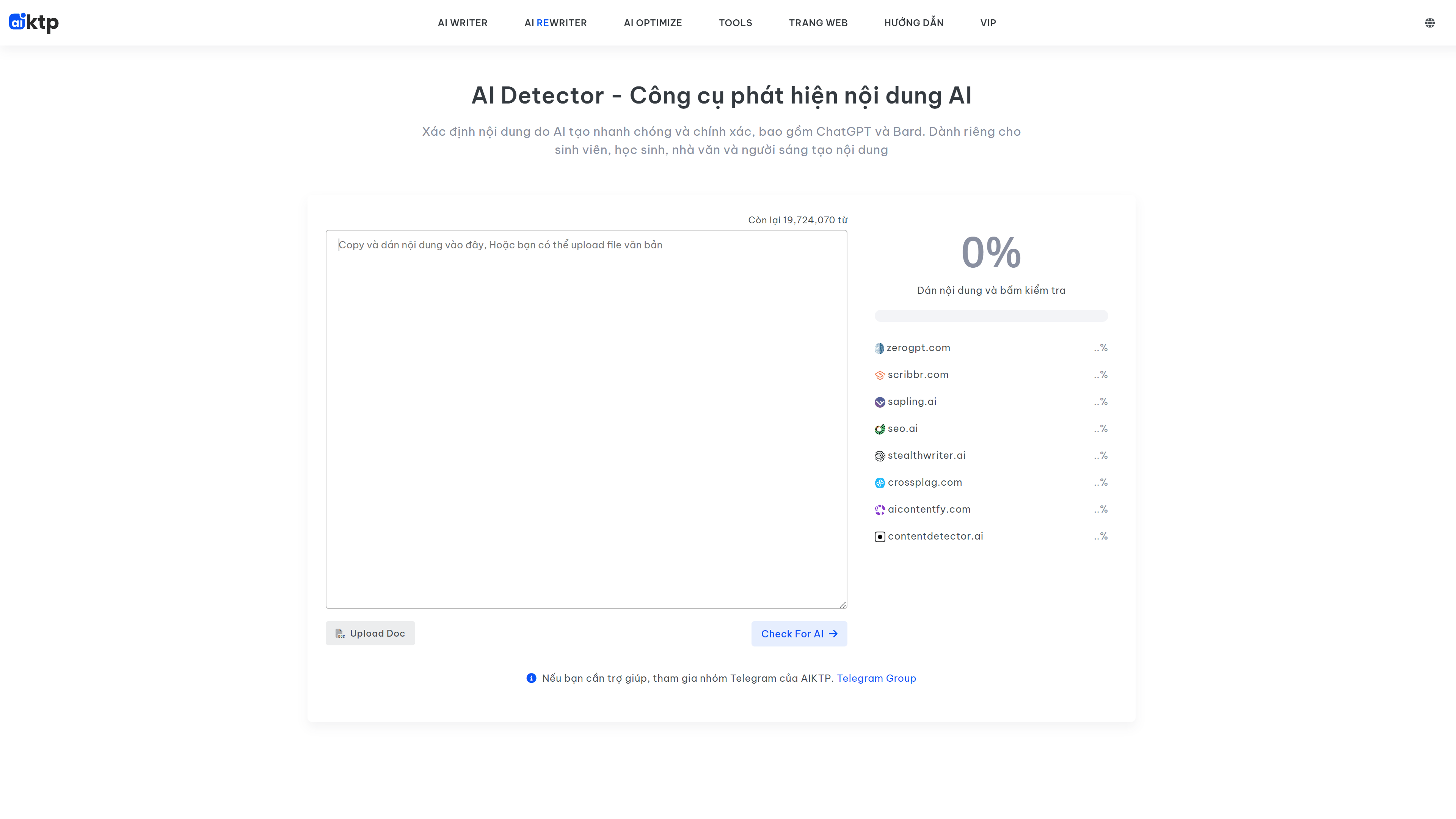 AI检测器 - ChatGPT、Claude、Gemini的免费AI检查器🚀免费